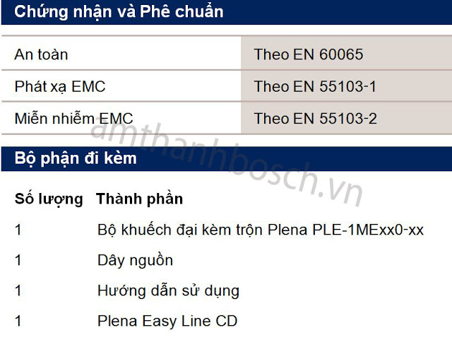 Bộ khuếch đại kèm trộn Bosch Plena PLE-1ME240-EU